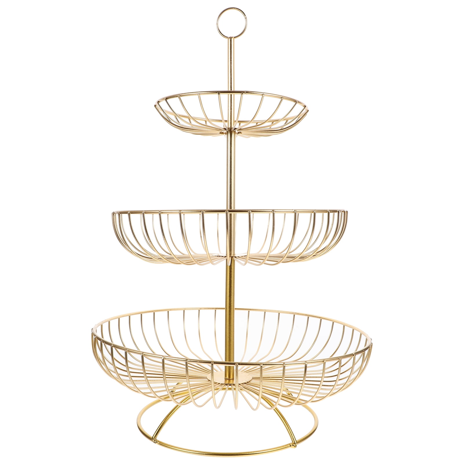 QUMONIN 3-Tier Fruit Basket Stand for Countertop - Golden - Walmart.com