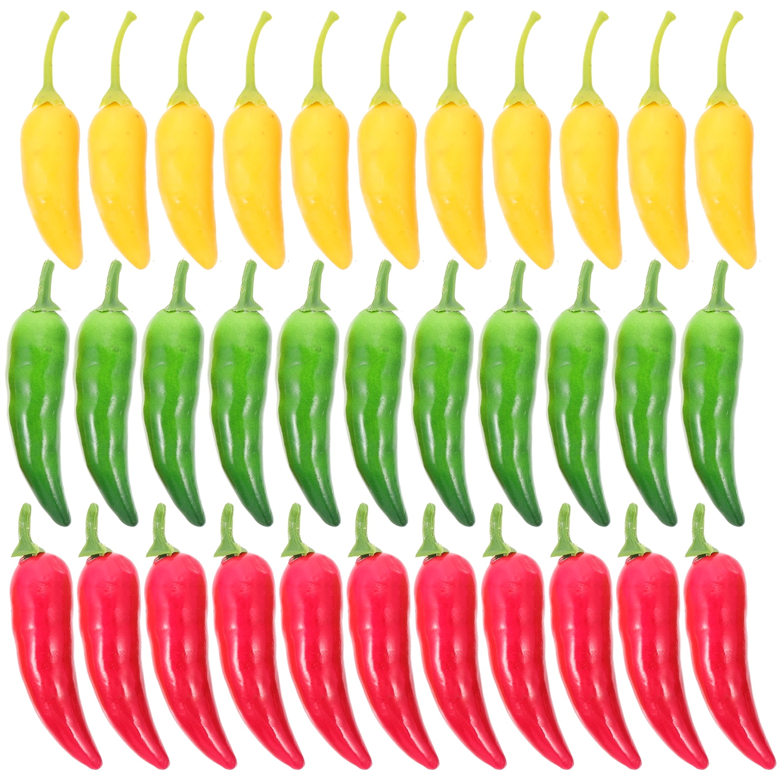 Lifelike Artificial Chili Peppers for Home Decor 60Pcs Assorted Color ...