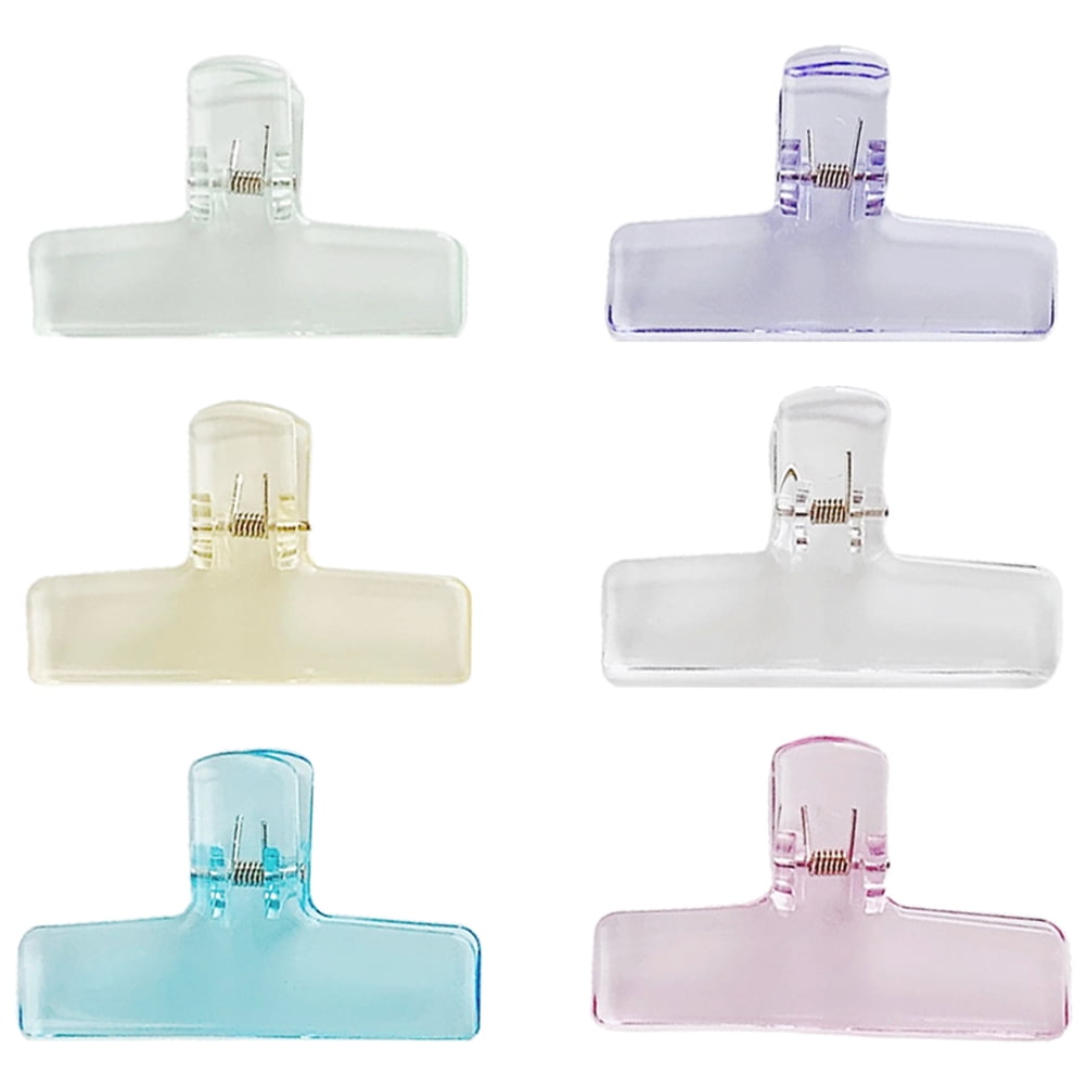 QUMONIN 6pcs Clear Plastic Binder Clips for Home Office - Walmart.com