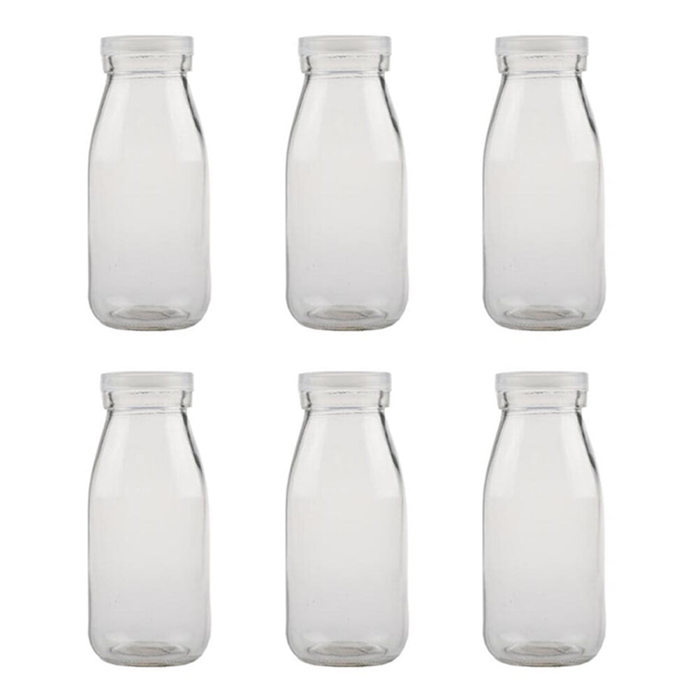 QUMONIN Cabilock 6Pcs Glass Milk Yogurt Bottle Set 250ML - Walmart.com