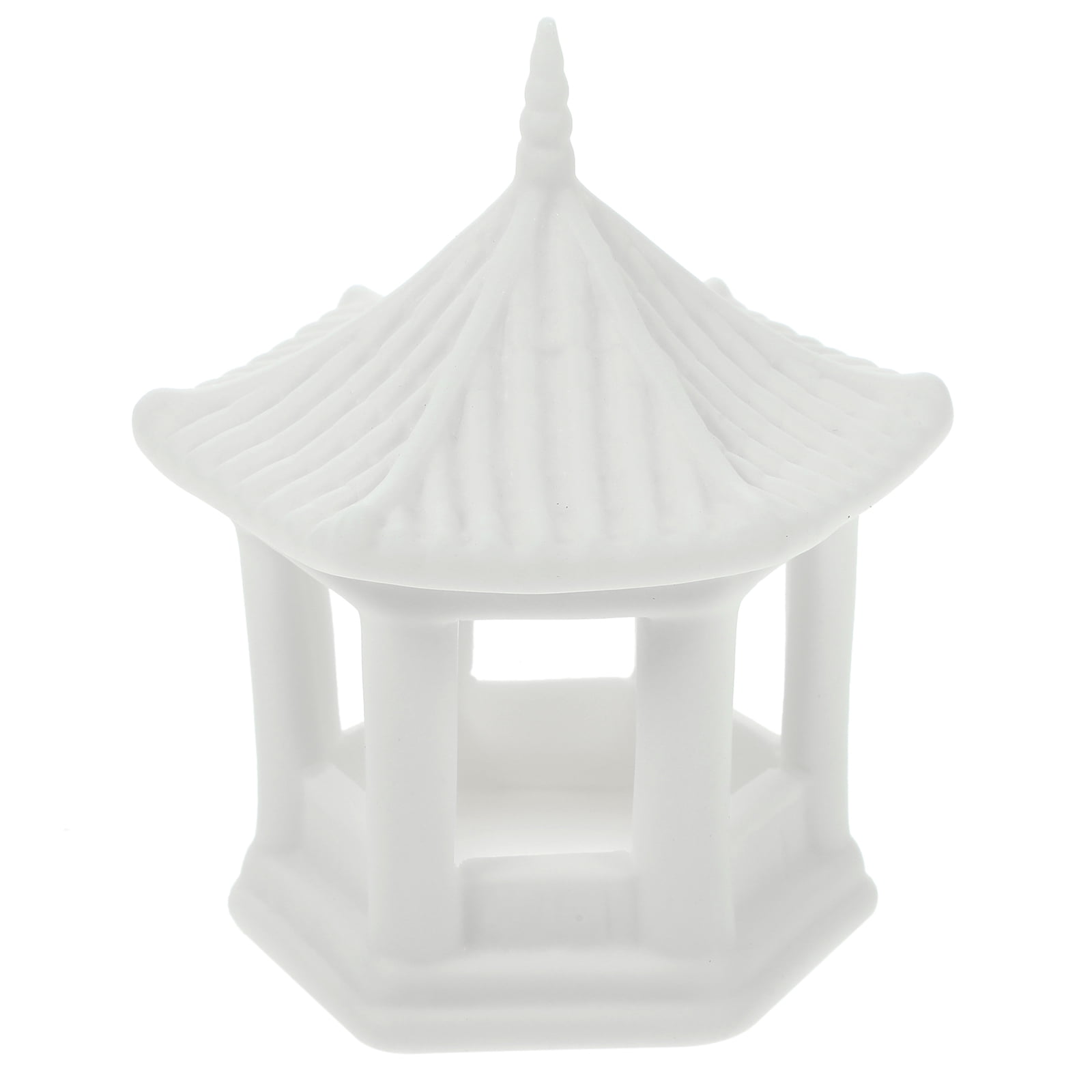 QUMONIN Mini Pagoda Statue Ceramic Aquarium Pavilion Fairy Gardens Zen ...