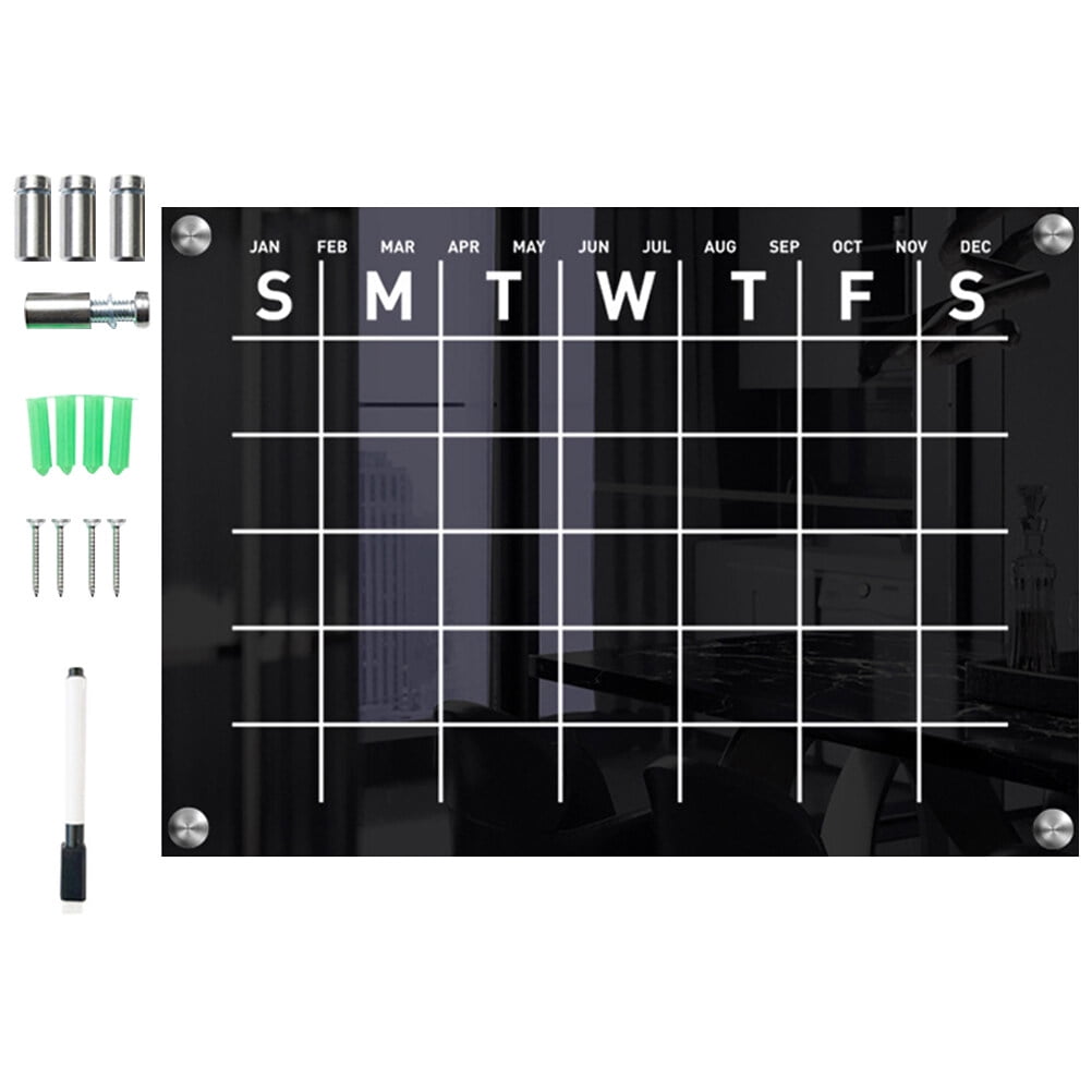 QUMONIN Office Decor Message Board Dry Erase Display Memo Black ...