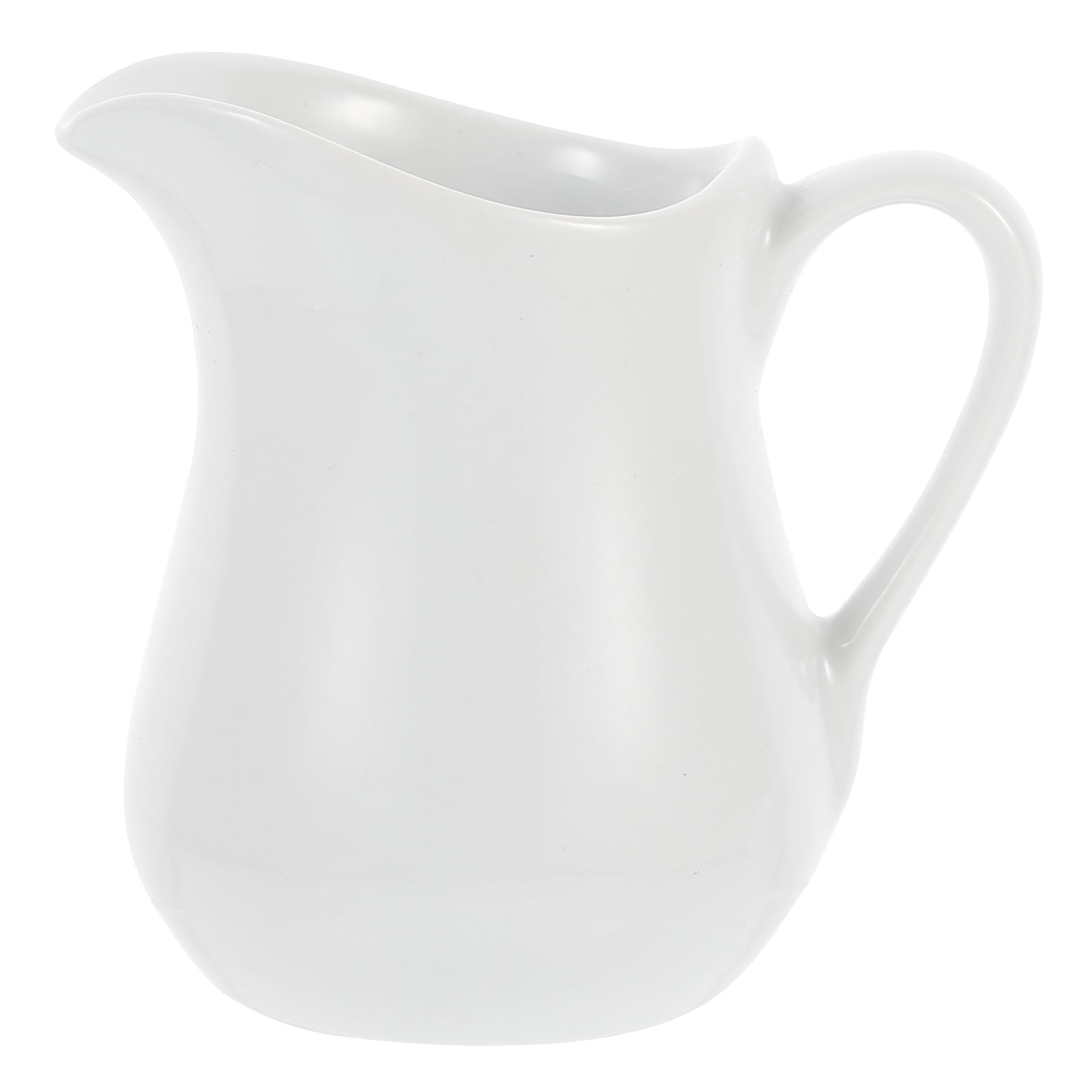 QUMONIN Small Pitcher Porcelain Milk Creamer Pitcher with Handle White ...