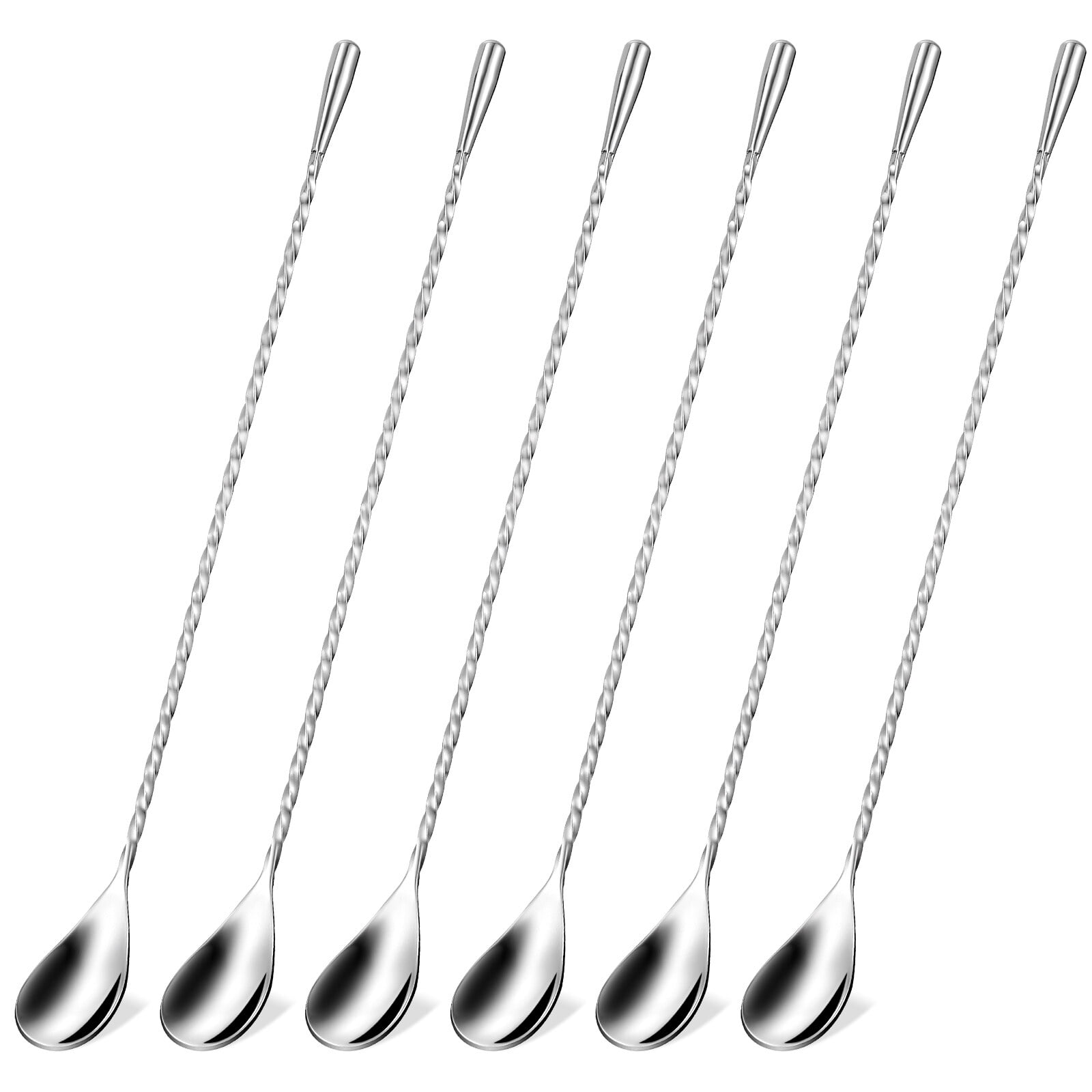 QUMONIN Stainless Steel Mixing Spoons Set of 6 for Cocktails, Buttering ...