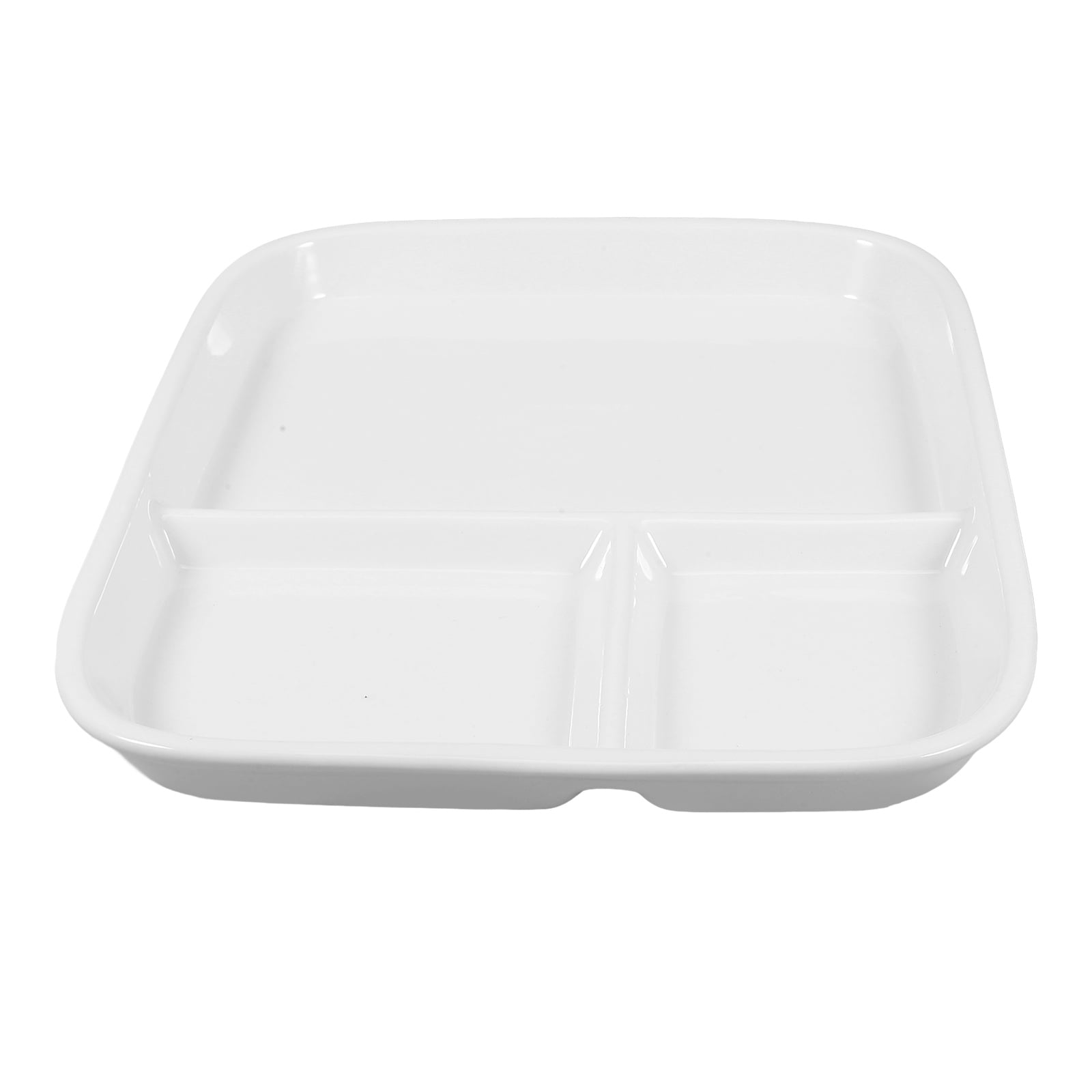 QUMONIN White Ceramic Divided Dinner Plates for Home Kitchen ...
