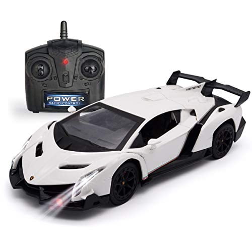 QUN FENG Remote Control CAR 1:24 Toy RC Cars Model Vehicle for Boys 6,7,8 Years Old, White ...