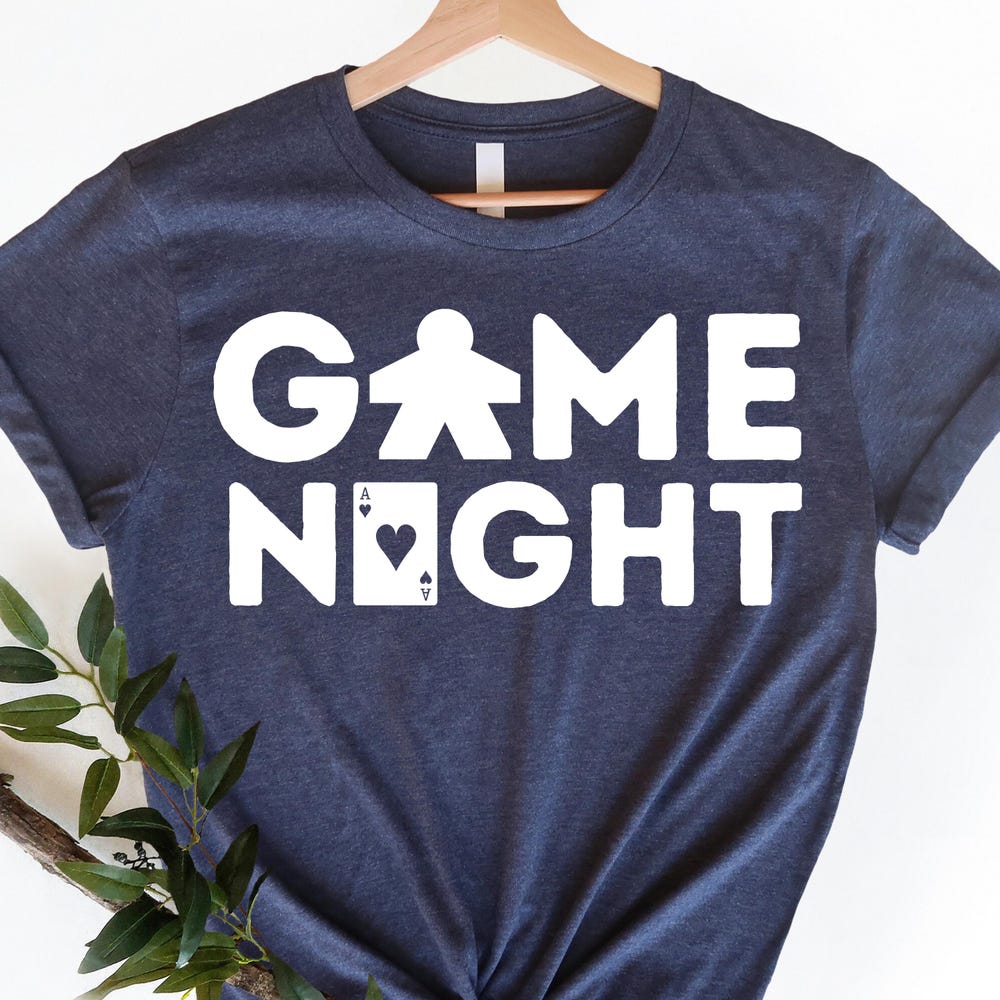 QUNHSHIRT Game Night Shirt, Board Game Tshirt, Game Night Tee, Meeple ...