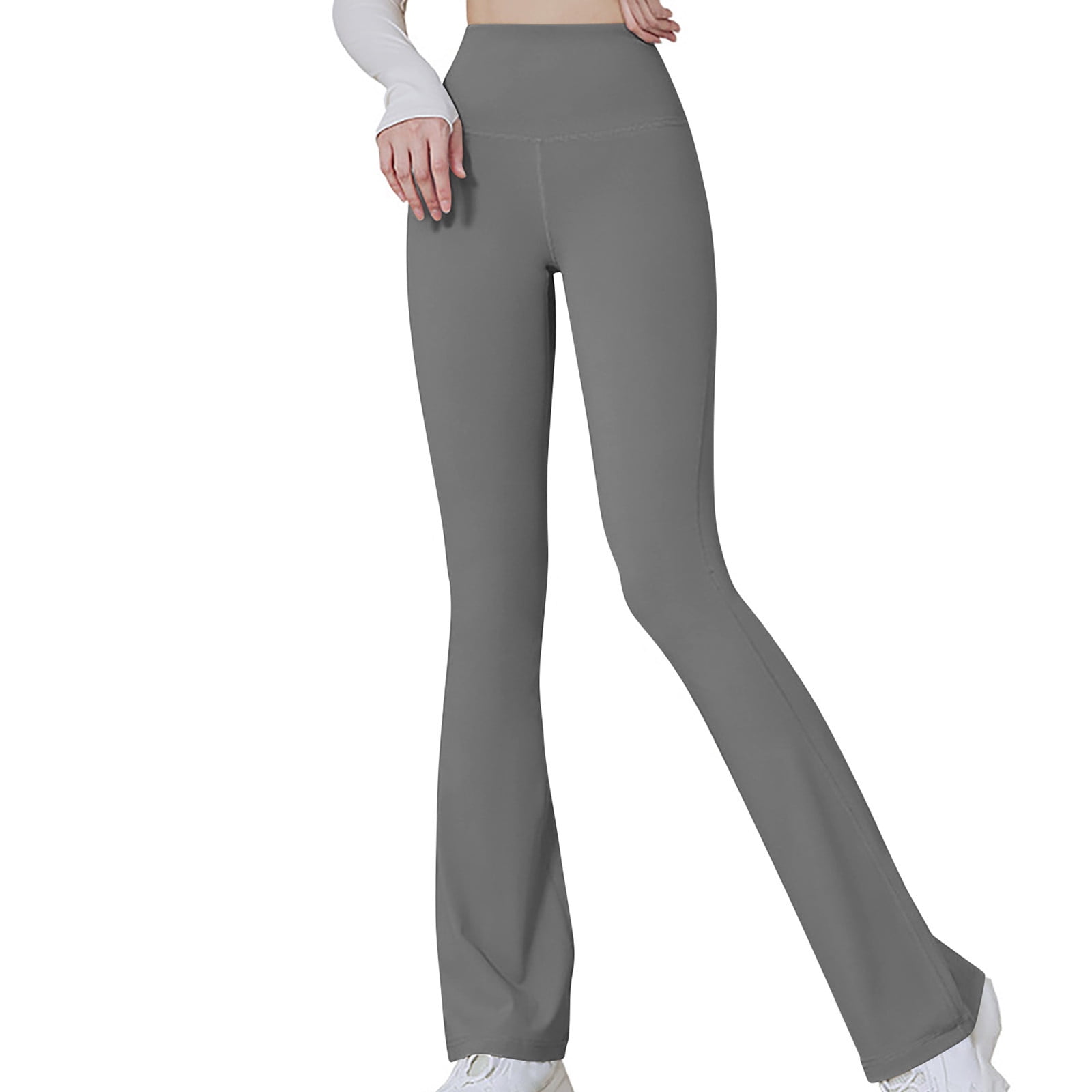QUNYINEY Athletic Yoga Pants for Women High Waist Stretch Solid Flare ...