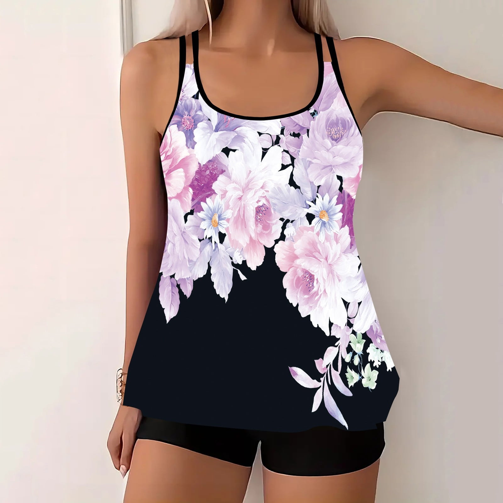 QUNYINEY Floral Swim Suits for Women 2025 Tankini High Waisted ...