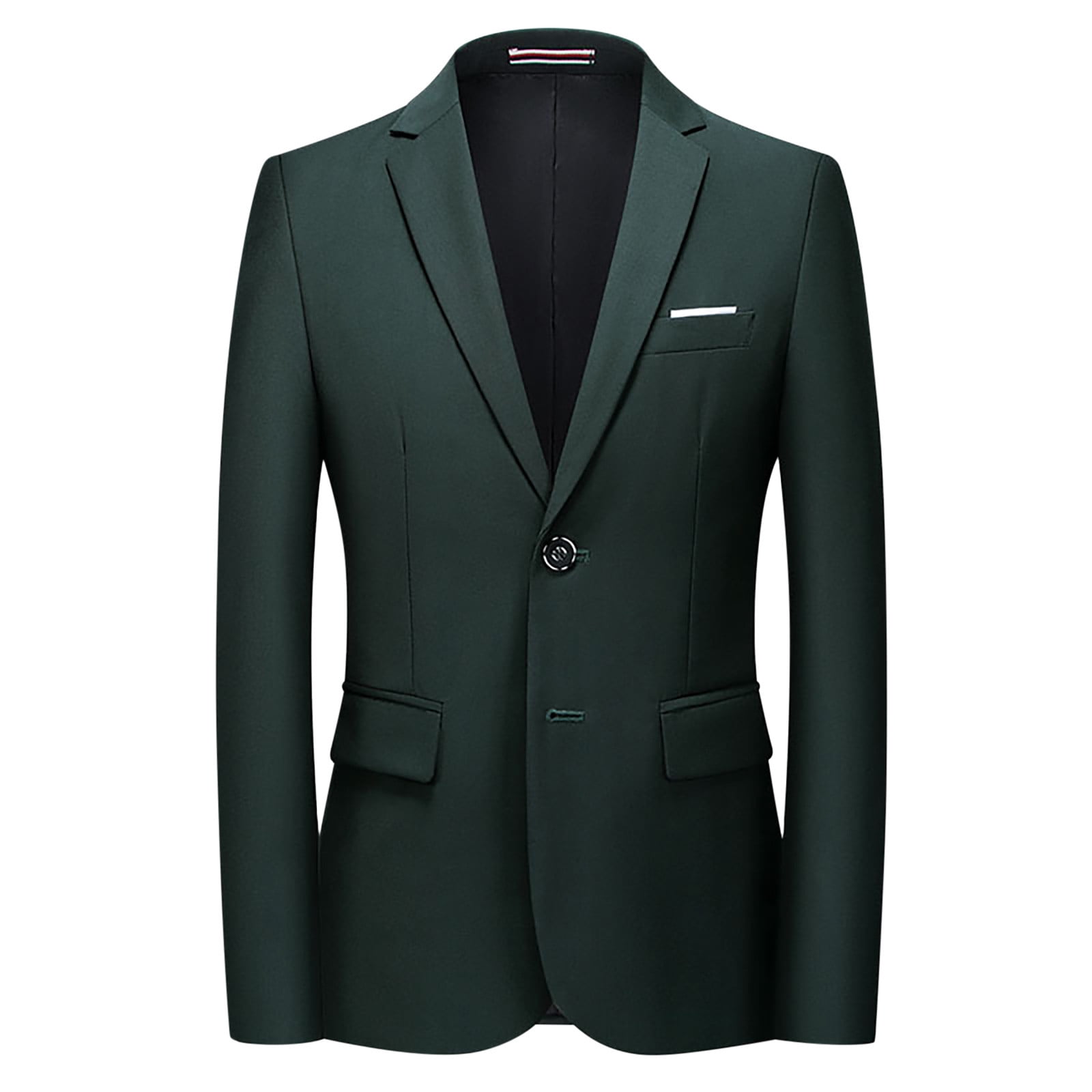 QUNYINEY Green Jackets for Men Long Sleeve Solid Blazer Sport Coats One ...
