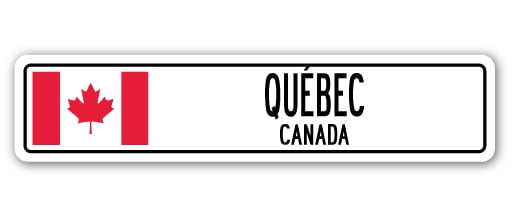 QUOBEC CANADA Street Sign Canadian flag city country road wall gift ...