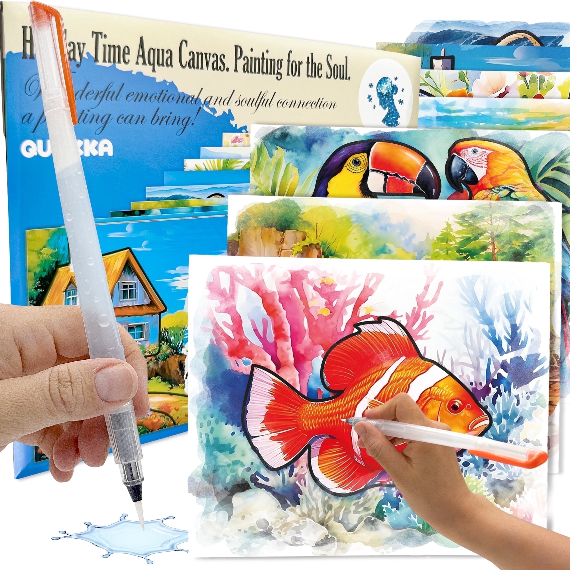 Quokka 10-Pack Water Painting Kit – Reusable Art Activity for Seniors ...