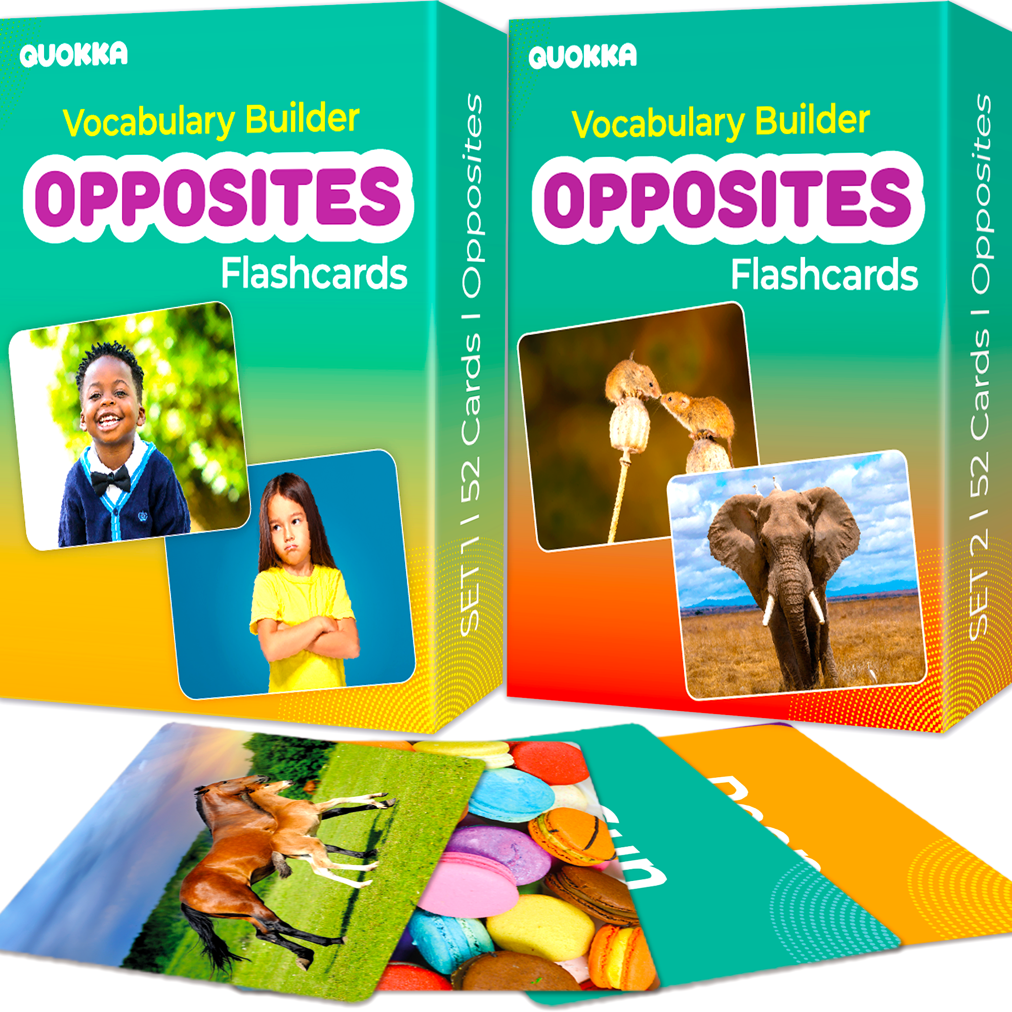 Quokka 104 Opposites Flash Cards – Preschool Learning Game with ...