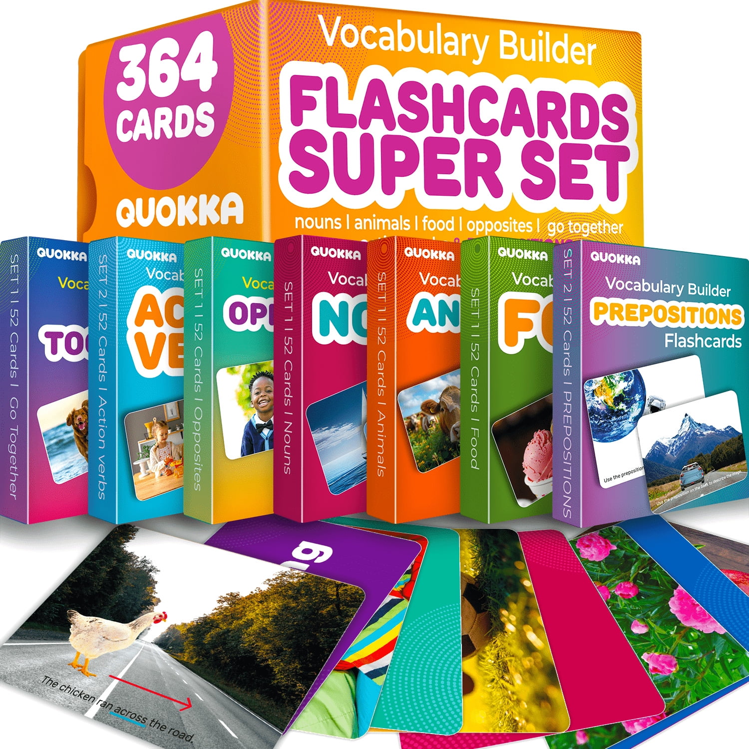 QUOKKA 364 Vocabulary Building Cards for Kids and Adults - Real-Life ...