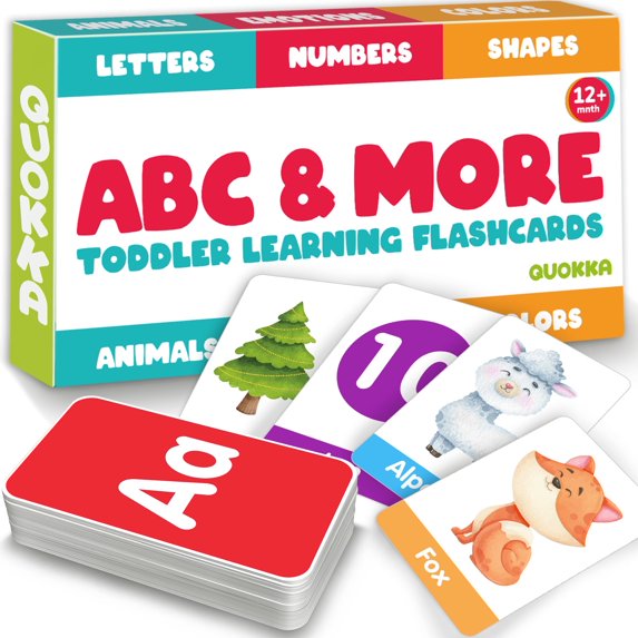 QUOKKA ABC Learning Flash Cards for Toddlers - 60 Educational Cards ...