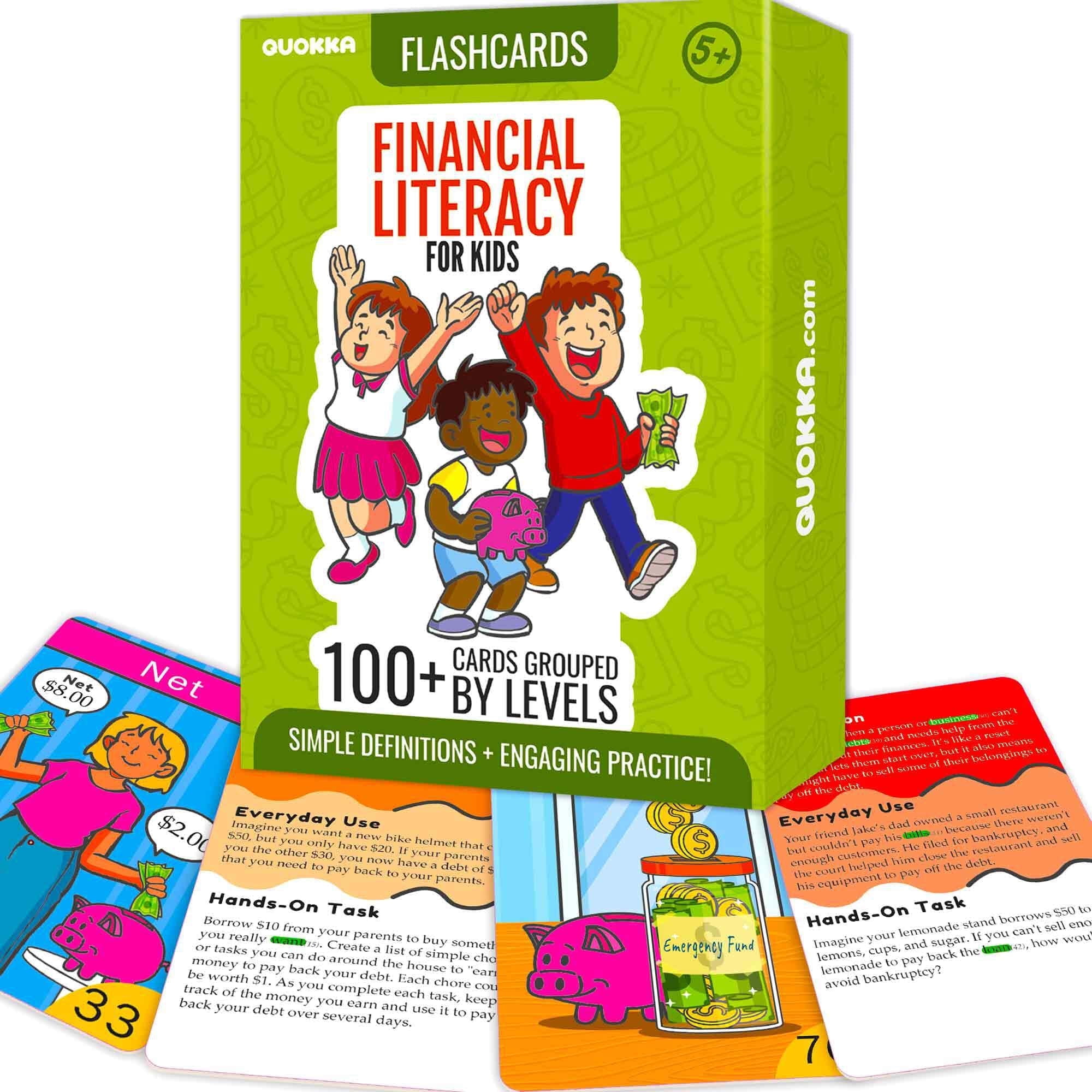 QUOKKA Financial Literacy Flash Cards for Kids & Teens – 110 Cards ...