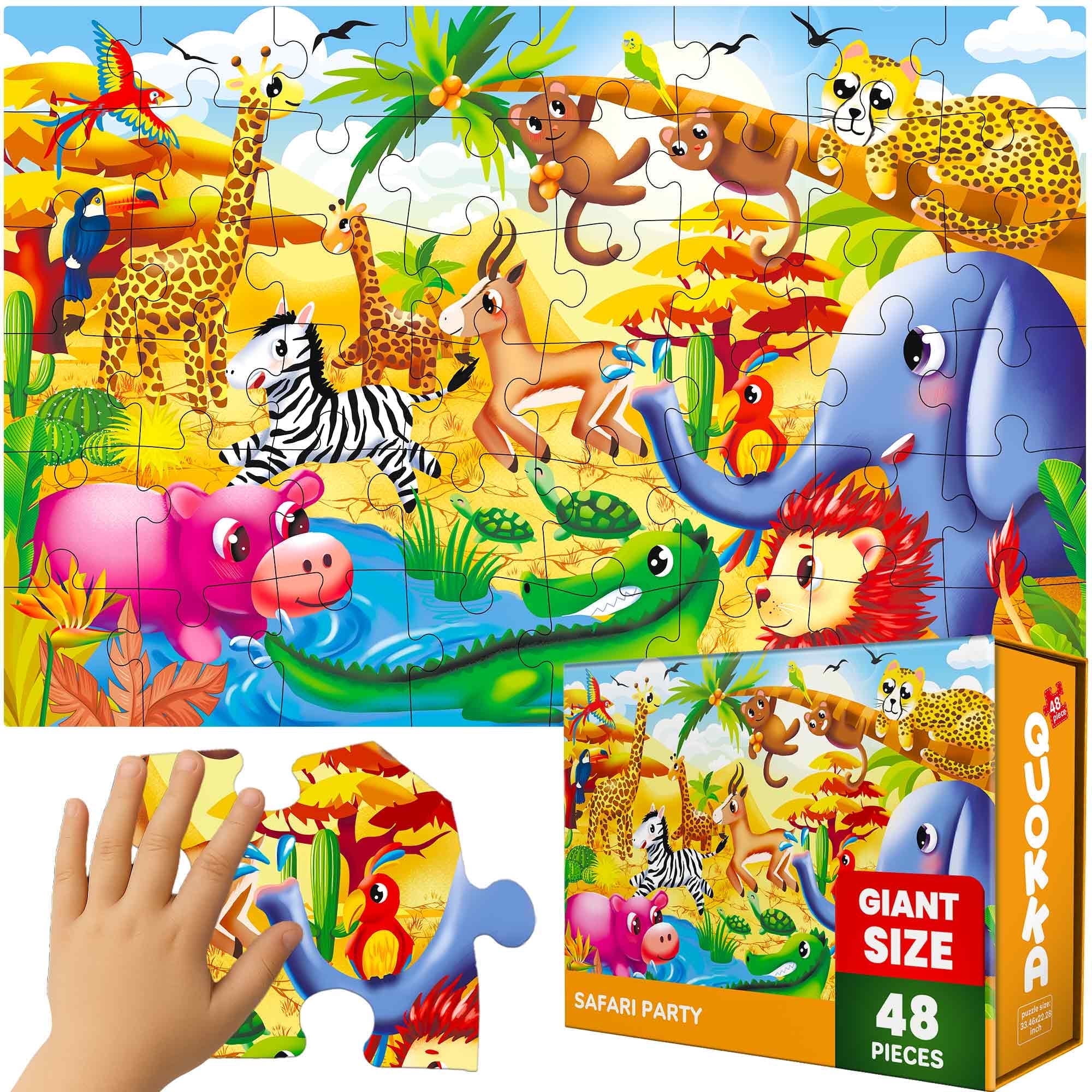 Quokka Giant Floor Puzzle for Kids Ages 4-6 – 48 Piece Safari Animal ...