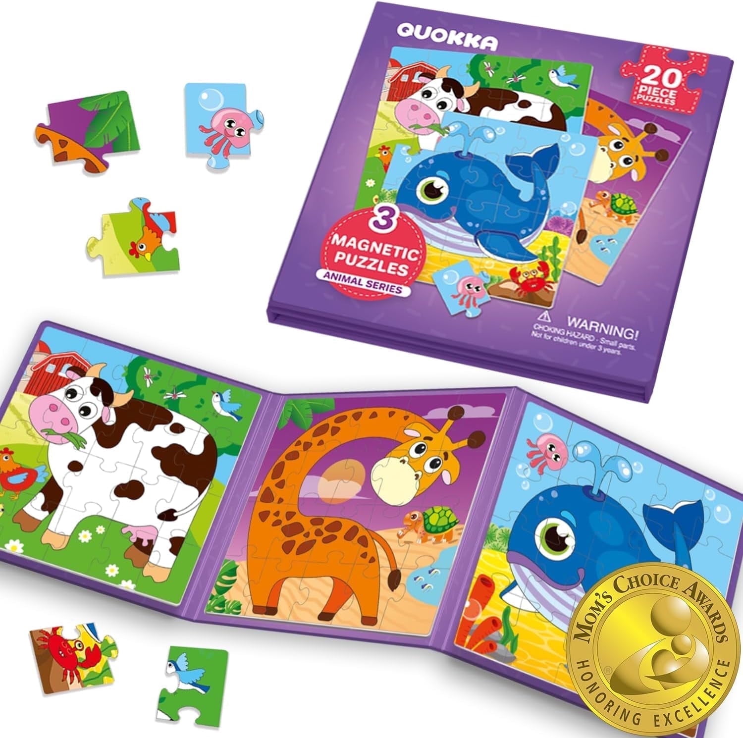 Quokka Magnetic Puzzles for Toddlers Ages 2-4 with Animal Themes, 20 ...