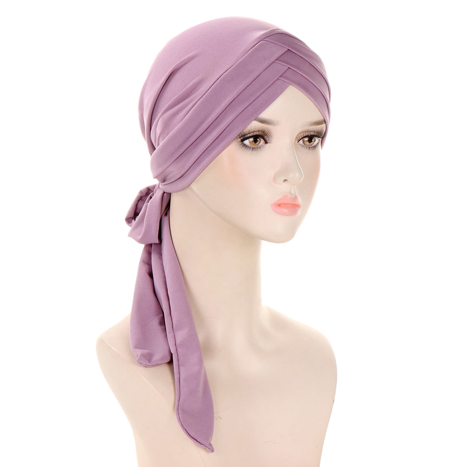 QUOTAY Bohemian Floral Pleated Turban Cap Head Wrap Hat for Women ...