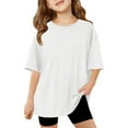 QUOTAY Children Kids Girls Short Sleeve T Shirts Summer Oversized Drop ...