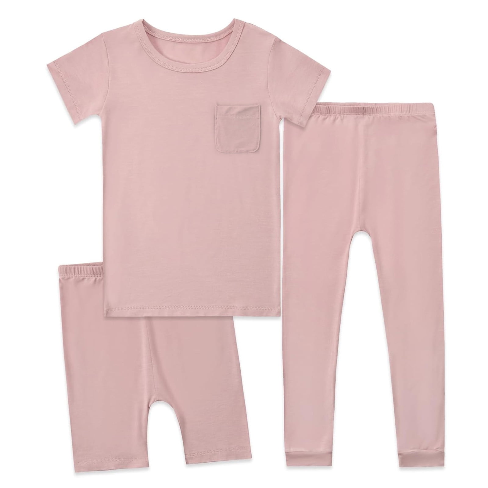 QUOTAY Kids Pajamas Set for Boys and Girls 3Pcs Unisex Short Sleeve ...