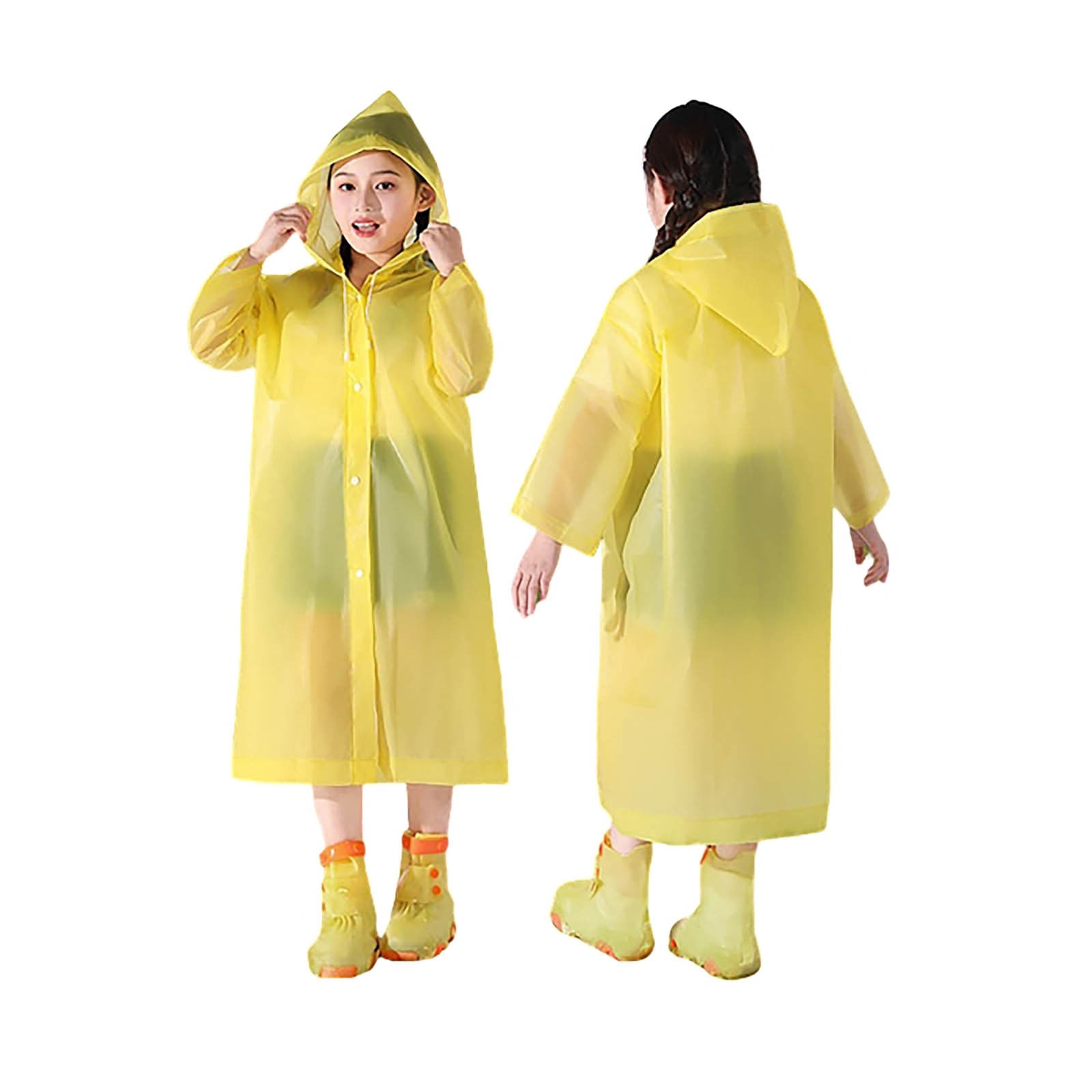 QUOTAY Kids Reusable Full Body Rainwear Portable Thick Poncho Rain ...