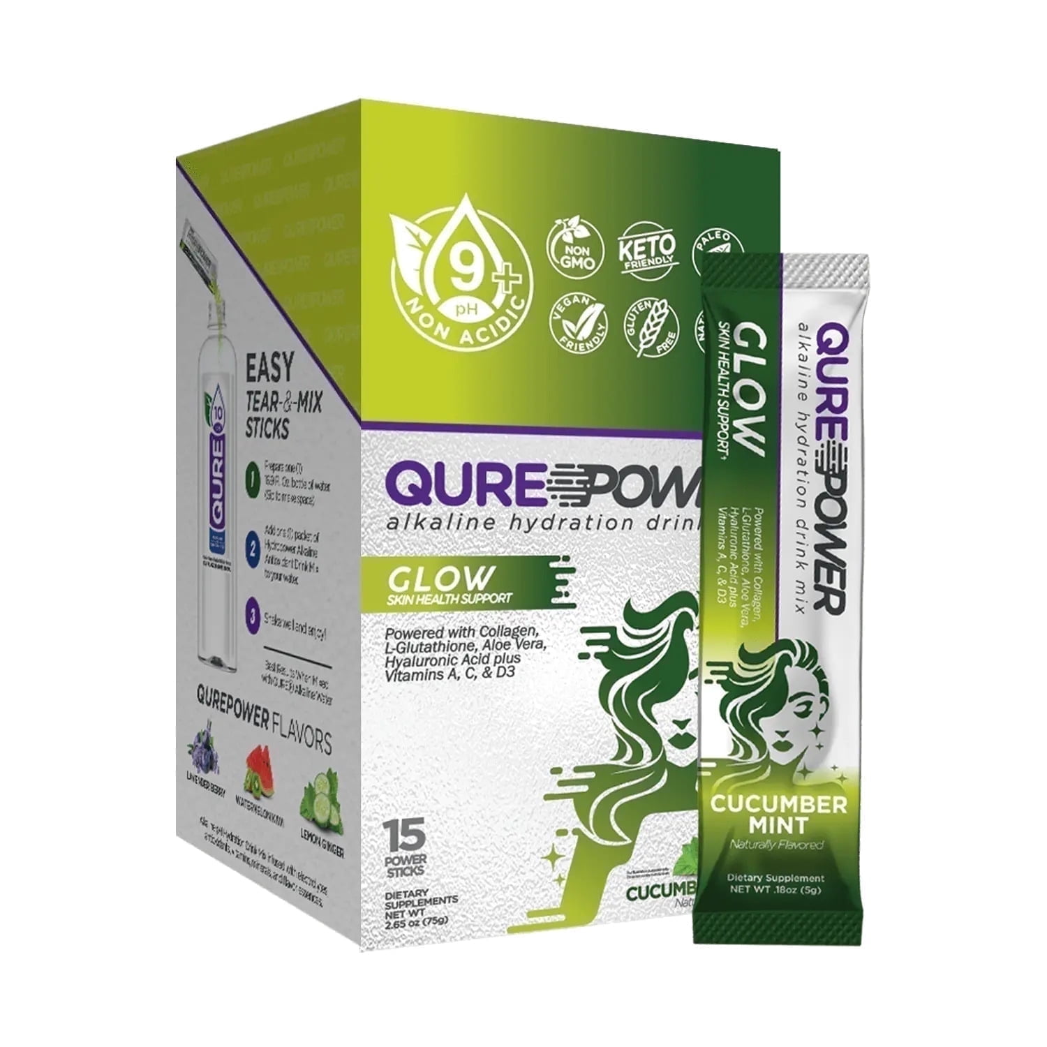 QURE Power Skin Glow Collagen Powder Supplement for Glowing Skin ...