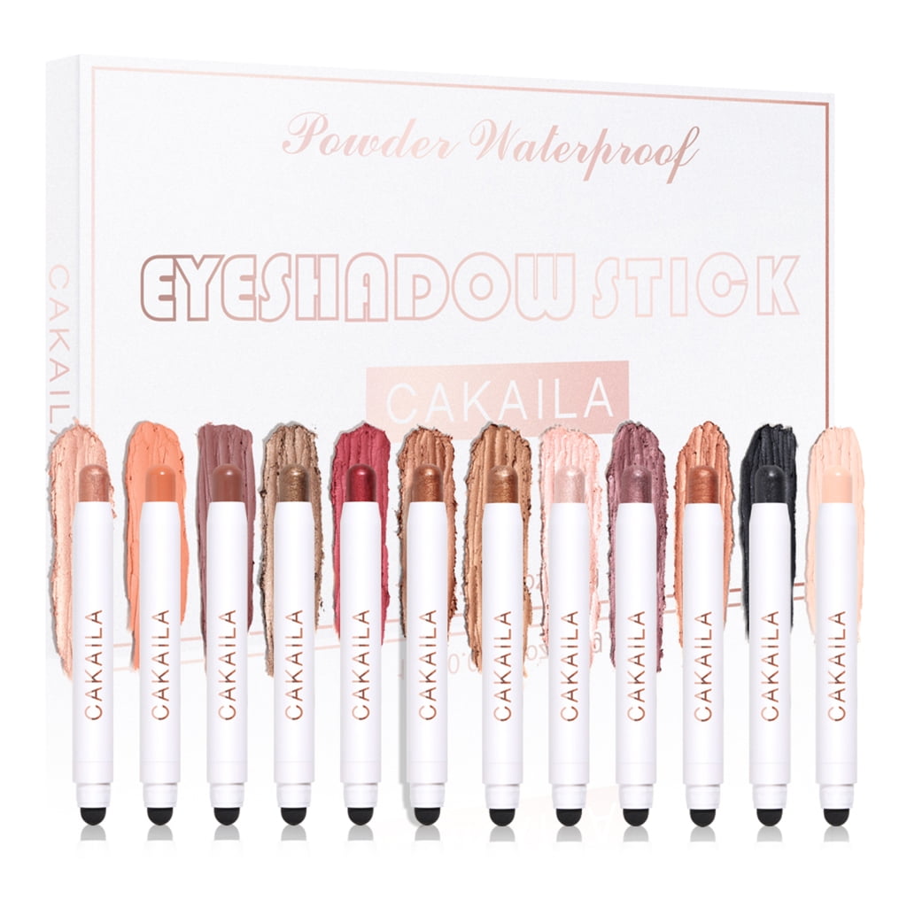 QUSENLON 12 Colors Eyeshadow Stick Set,Shimmer Cream Eye Shadow Pencil ...