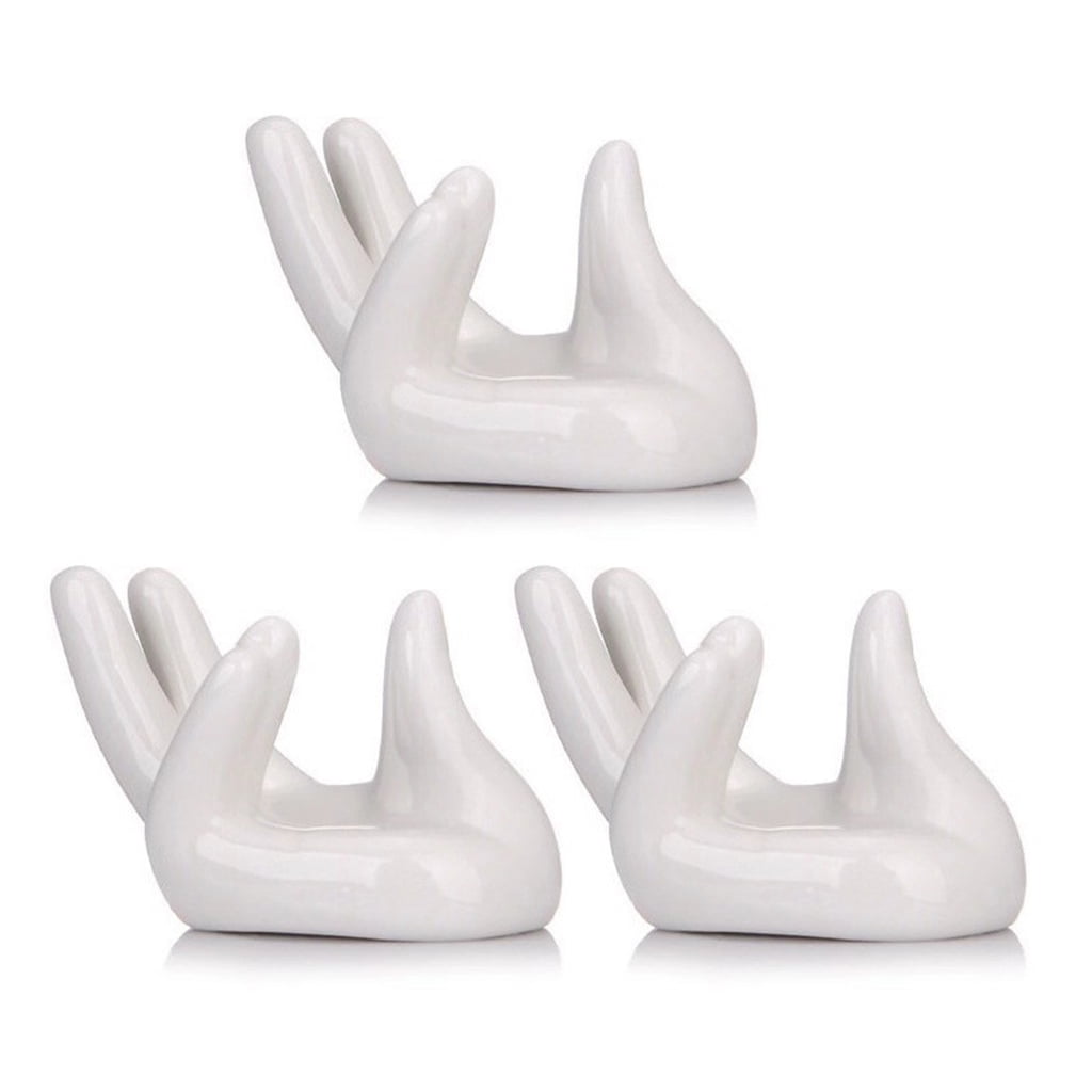 QUSENLON 3Pcs Ceramic Mini Hand Shape Air Plant Holder Tea Filter Stand ...