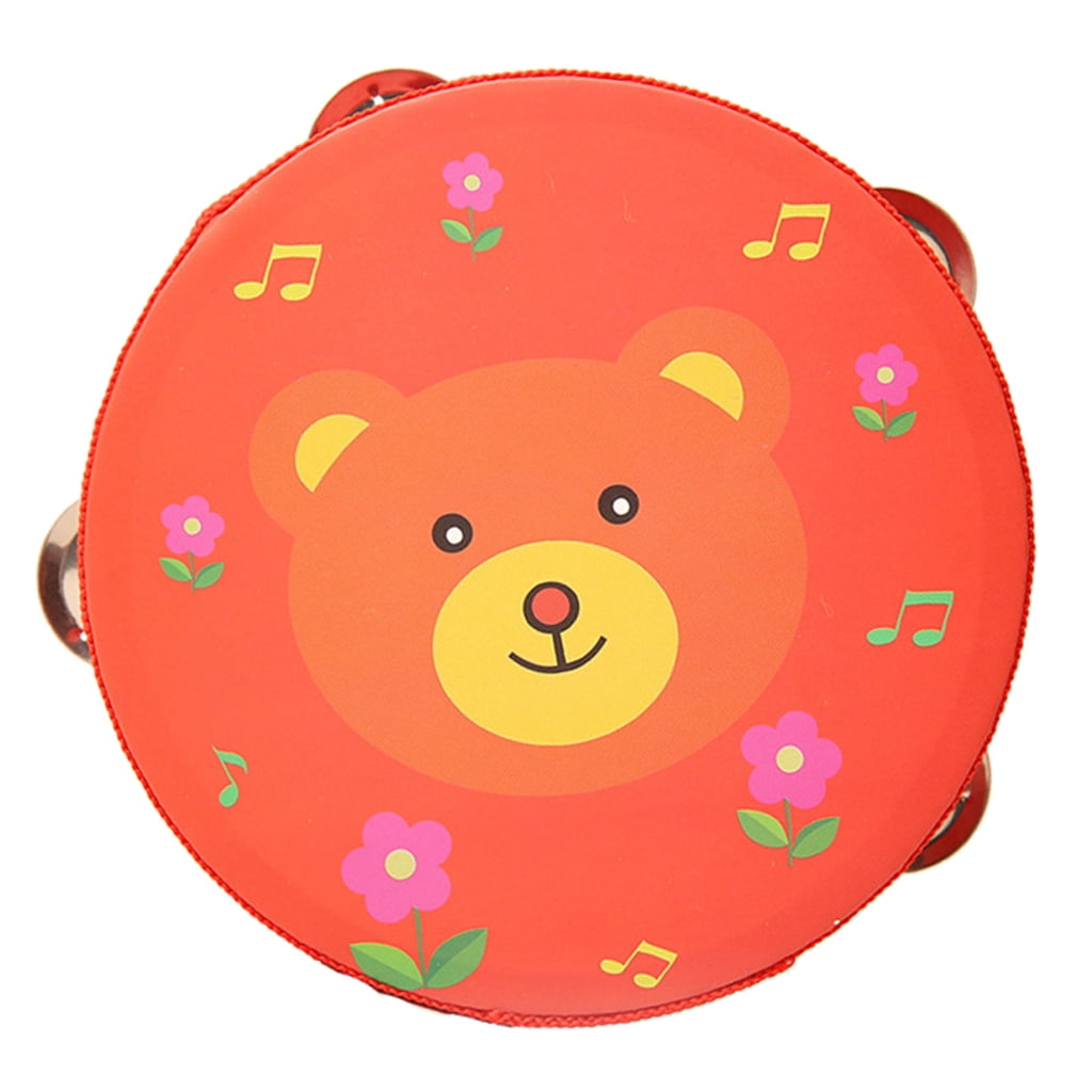 QUSENLON 6inch Cartoon Hand Drum Bell Tambourine For Kid Toddlers Mini ...