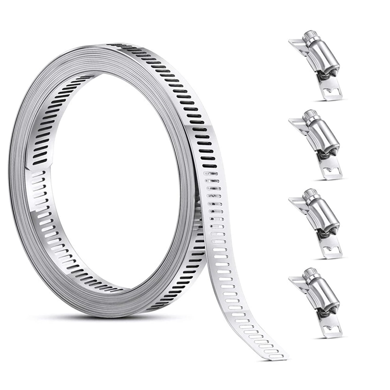 QUSENLON DIY Hose Clamp Kit 304 Stainless Steel Worm Gear Hose Clamps ...