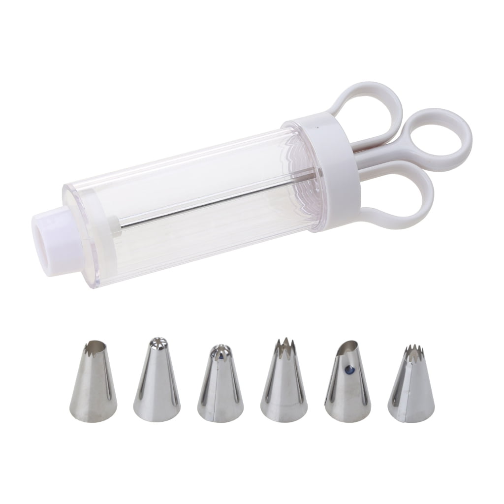 QUSENLON Dessert Cream Piping Syringe with 5 Icing Nozzles Cake ...