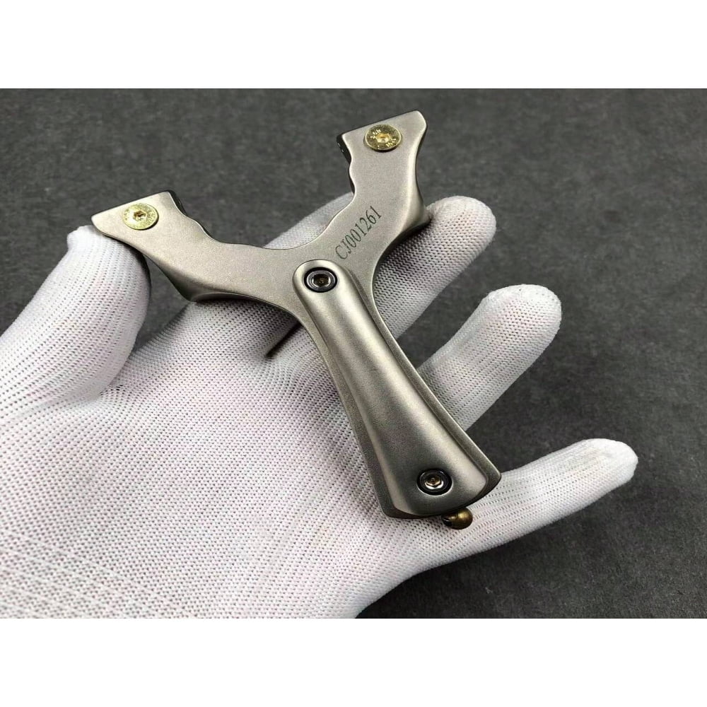 QUTETN 1 Metal Outdoor Hunting Slingshot Stainless Steel Slingshot ...