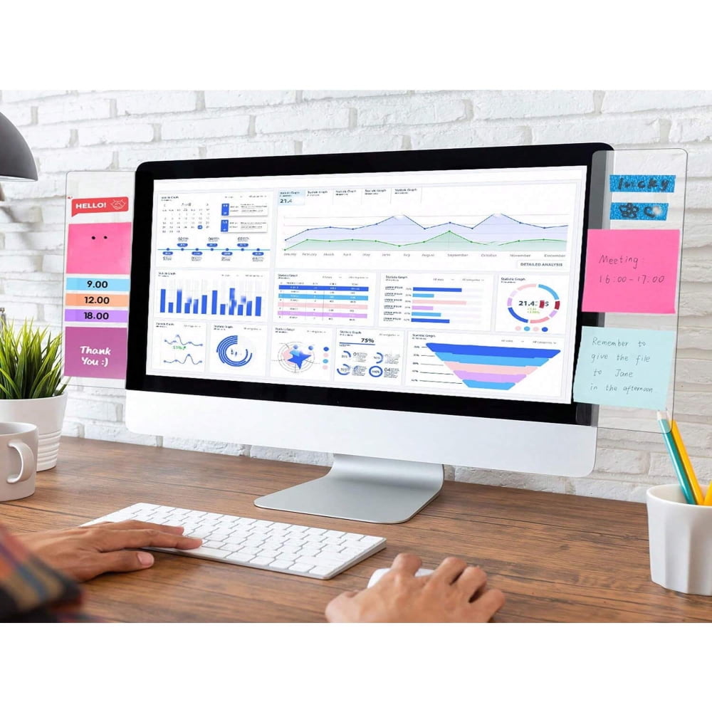 QUTETN 1 Monitor Memo Board Computer Message Board Office Supplies Men ...