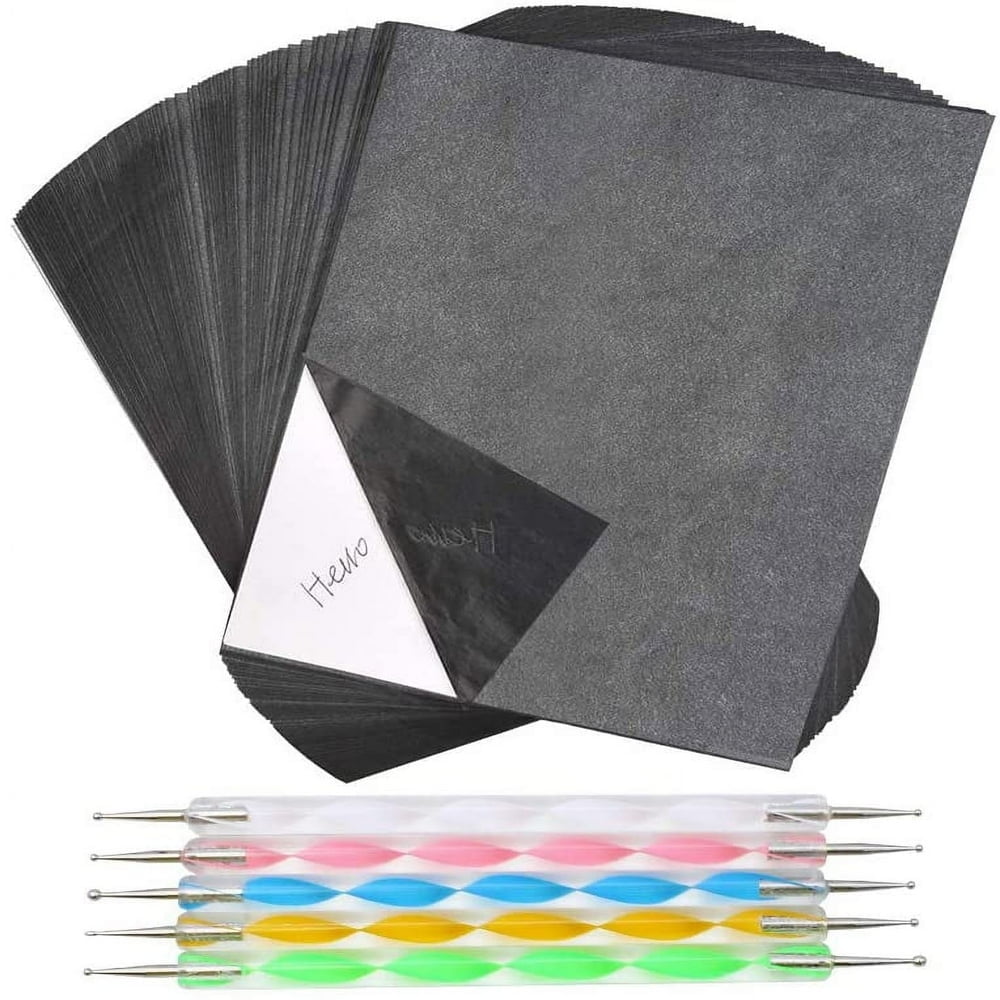 QUTETN 100 Sheets Black Carbon Paper for Tracing On Fabric | Carbon ...