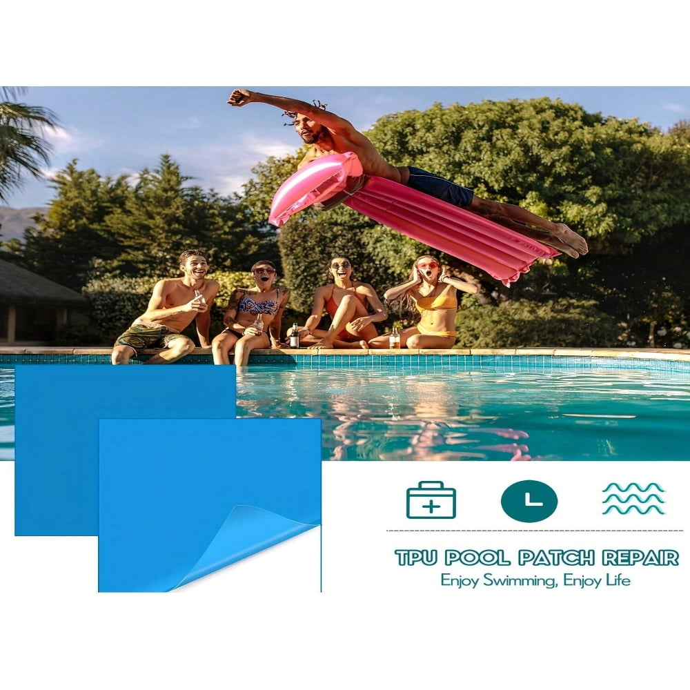 QUTETN 10pcs Swimming Pool Patch Self-Adhesive Underwater PVC Swimming Pool Repair Kit ...