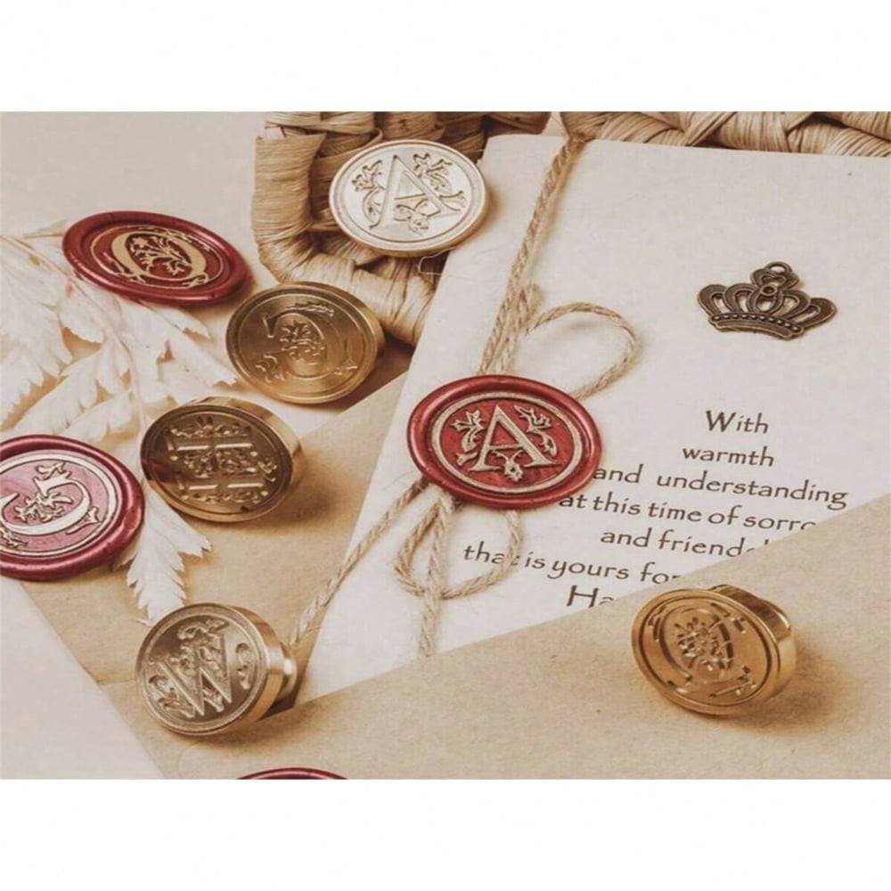 QUTETN 1pc (26 Letters)Copper Letter Stamp Traditional Medieval Wax ...