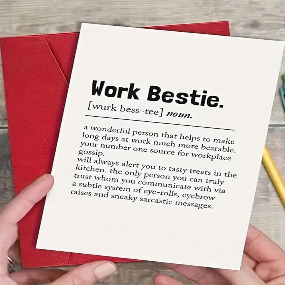 QUTETN 1pc Card For Your Best Work BFF Funny Birthday Greeting Card For ...