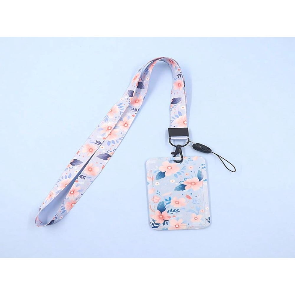 QUTETN 1pc Flower Pattern Card Holder For Access/Bus Pass ID Badge Meal ...