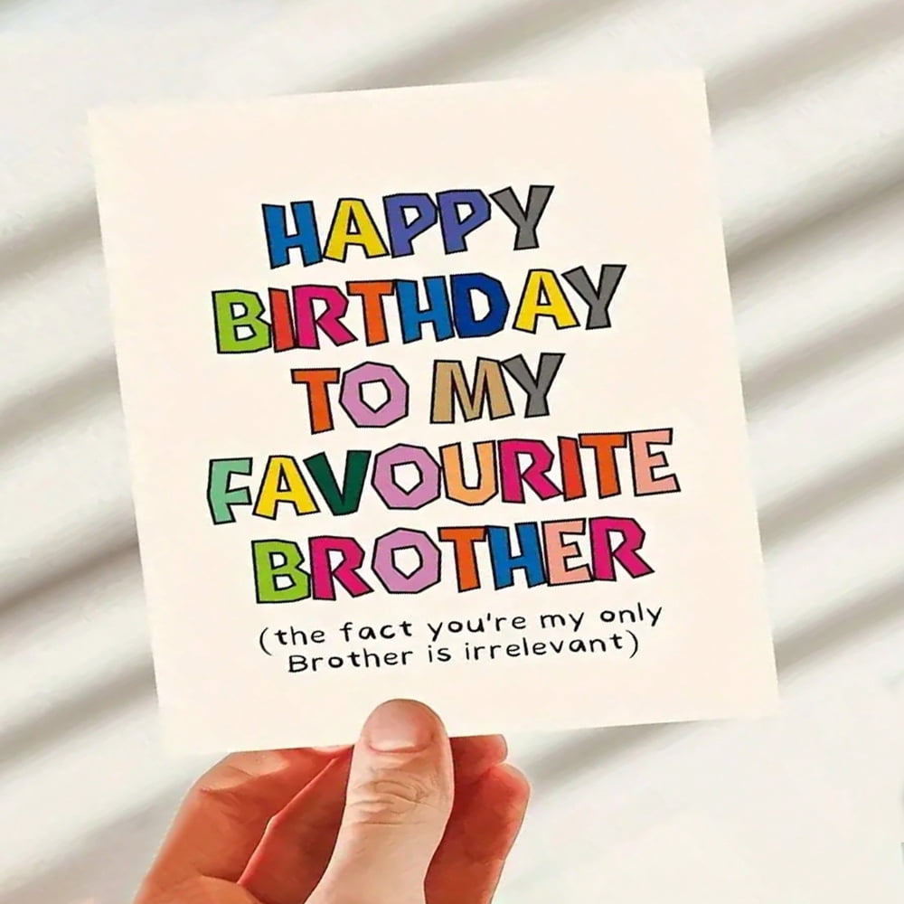 QUTETN 1pc ”Happy Birthday To My Favorite Brother” Greeting Card ...