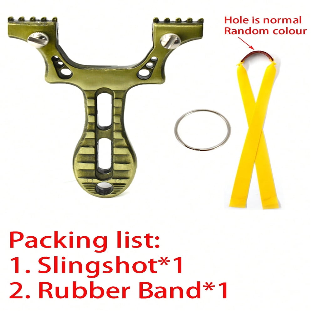 QUTETN 1pc Outdoor Shooting Alloy Slingshot With A Flat Rubber Band For ...