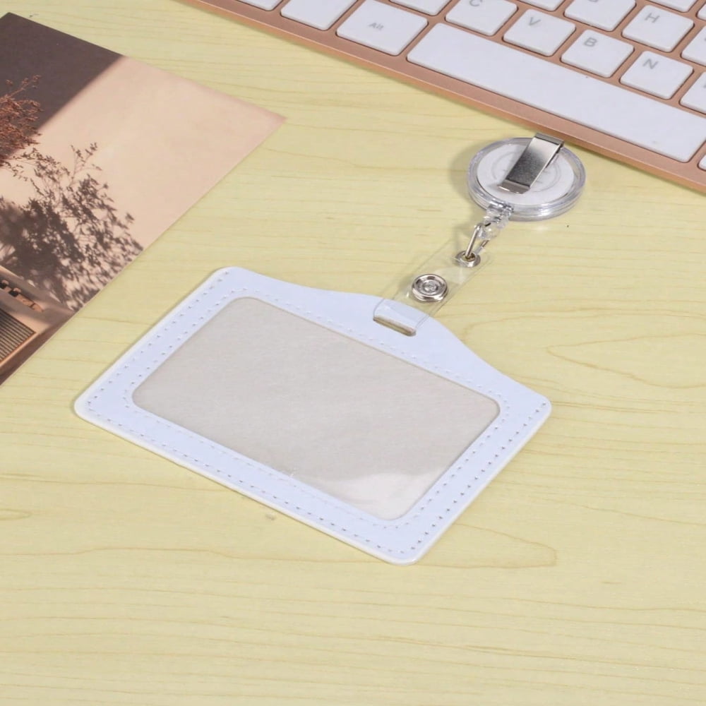 QUTETN 1pc Solid Color Card Holder With ID Card Holder Simple Portable ...