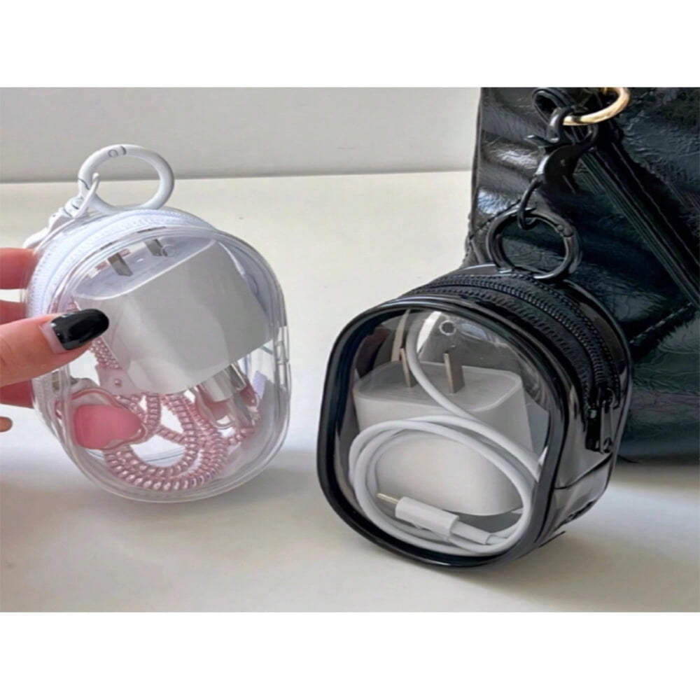 QUTETN 1pc Transparent Cable Organizer Bag Multiple-Purpose Portable ...