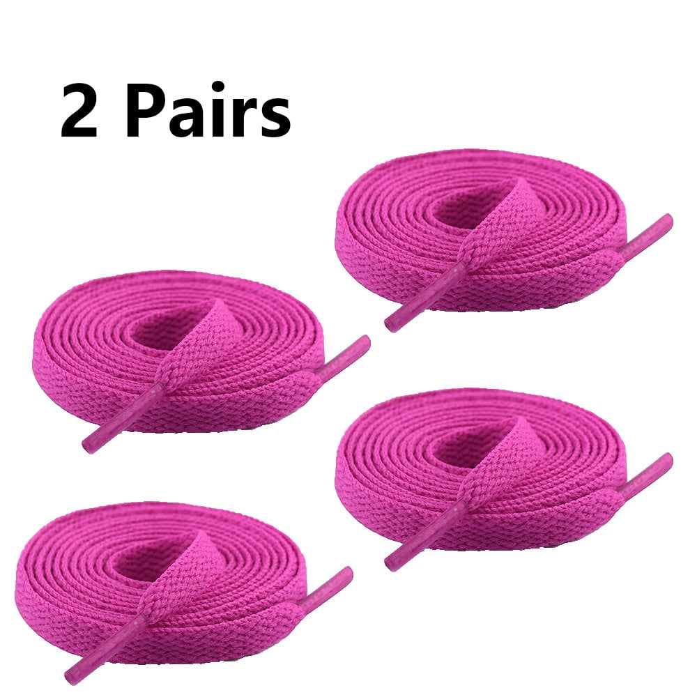 QUTETN 2 Pair Flat Shoe laces Wide Shoelaces for Athletic Running ...
