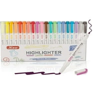 ZEYAR Highlighters, Dual Tips Marker Pen, Chisel and Fine Tips, 12 ...