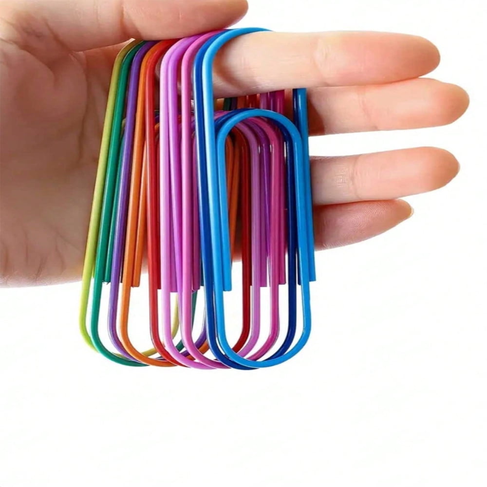 QUTETN 20pcs Large Creative Colorful Binder Clips Metal Coated Plastic ...