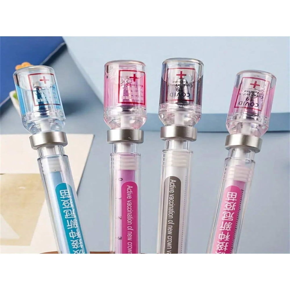 QUTETN 2pcs Creative Needle Vaccine Signature Neutral Pen Water ...