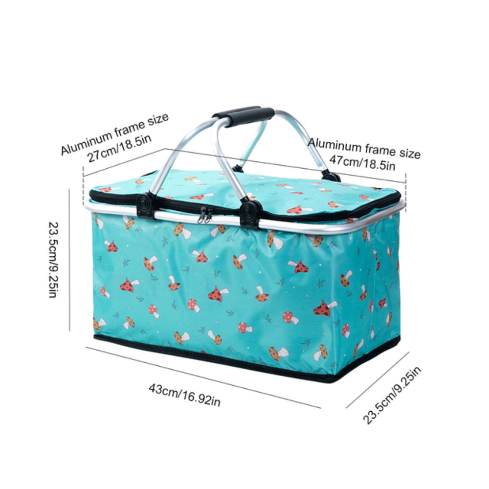 QUTETN 30L Camping Picnic Basket Thermal Bag Insulated Cooler Folding ...
