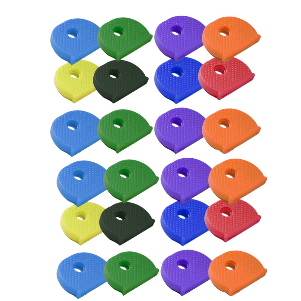 QUTETN 32 Pcs PVC Key Caps Flexible Key Covers Colored Key Identifier ...