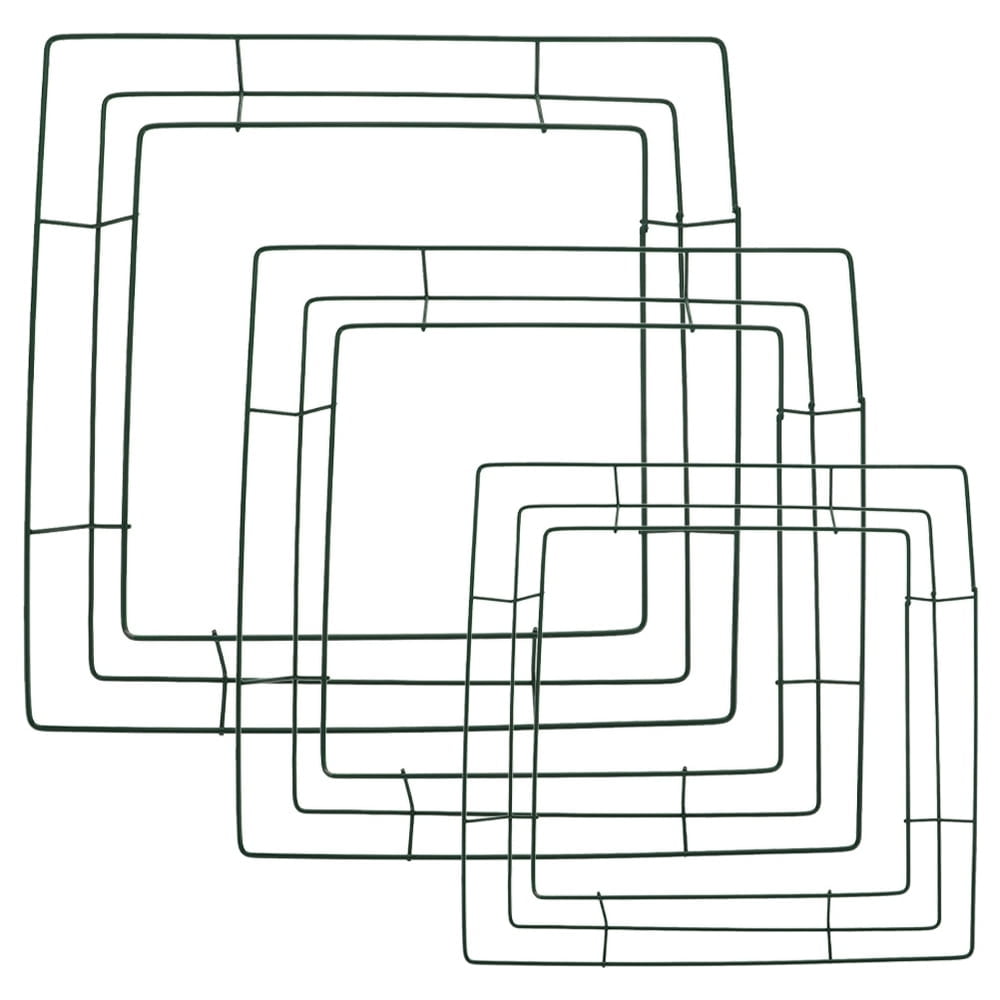 QUTETN 3pcs DIY Square Metal Wreath Frame Flower Garden Square Shaped ...